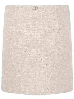 TWINSET Bouclé Pleated Mini Skirt