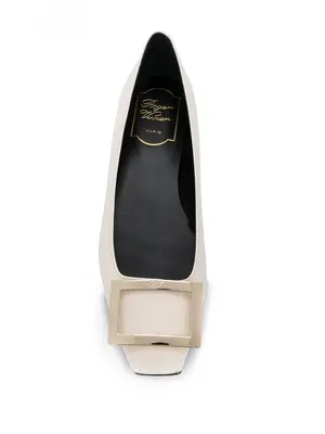 ROGER VIVIER Trompette Buckle Ballerina Flats - Cream