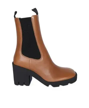 BURBERRY Burberry Round-Toe Heeled Ankle Boots