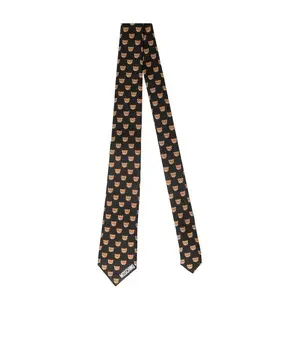 Moschino Teddy Bear Printed Neck Tie - Black