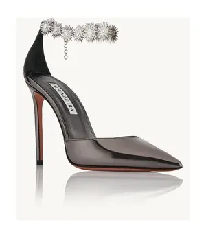 AQUAZZURA Comet Pointed-toe Pumps With Crystal Embellishment
