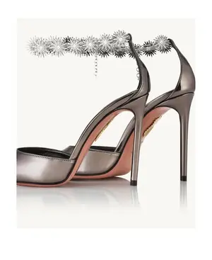 AQUAZZURA Comet Pointed-toe Pumps With Crystal Embellishment