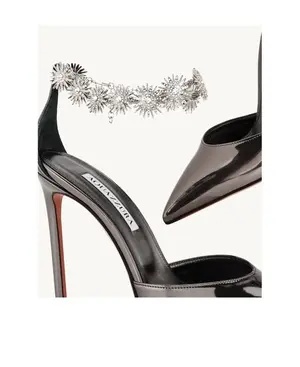 AQUAZZURA Comet Pointed-toe Pumps With Crystal Embellishment