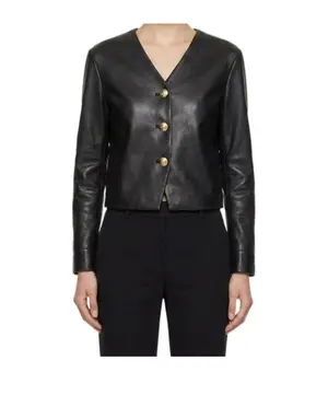 Marissa Chiara V-neck Leather Jacket