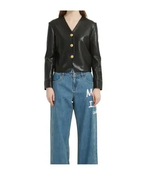 Marissa Chiara V-neck Leather Jacket