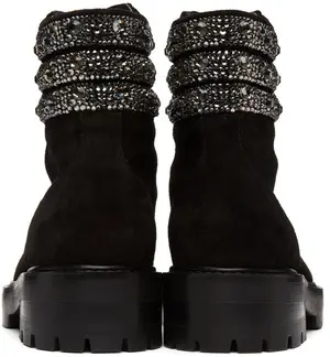 JIMMY CHOO Suede Lace-up Ankle Boots With Embellished Detail