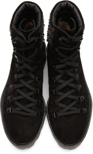 JIMMY CHOO Suede Lace-up Ankle Boots With Embellished Detail