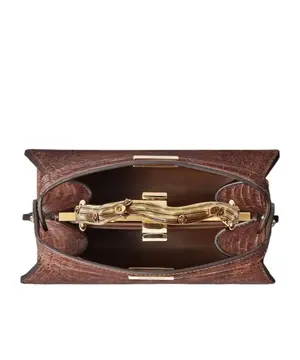 Fendi Light Stonewash Effect Crocodile Leather Bag - Brown