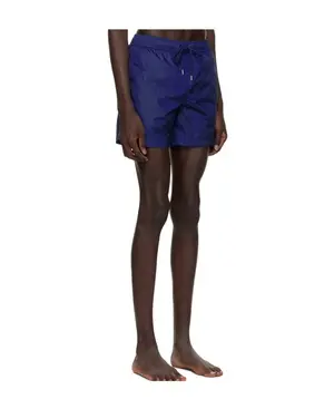 Moncler Logo Patch Drawstring Swim Shorts - Blue