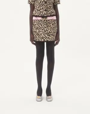 Valentino Garavani Animalier Print Crepe Couture Skirt