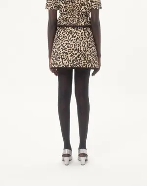 Valentino Garavani Animalier Print Crepe Couture Skirt