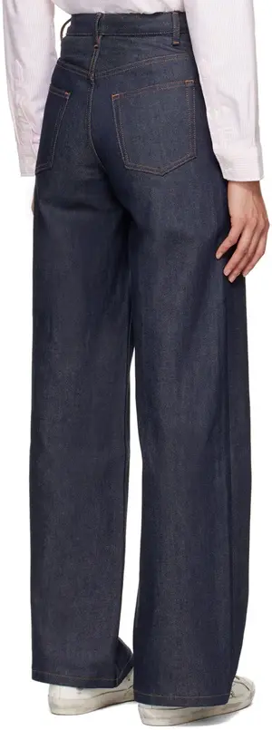 A.p.c. Belted Wide-leg Denim Trousers - Black