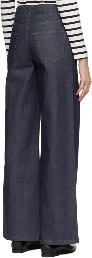 A.p.c. Belted Wide-leg Denim Trousers - Black