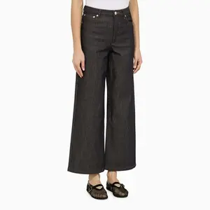A.p.c. Belted Wide-leg Denim Trousers - Black
