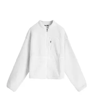 The North Face Logo Embroidered Zip Up Jacket - Whitedune