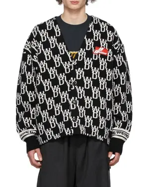 We11Done Logo Jacquard Knitted Cardigan