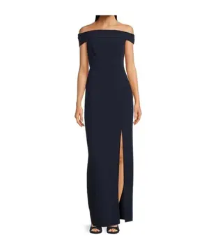 Ralph Lauren Off-shoulder Fitted Bodice Maxi Dress With Slit