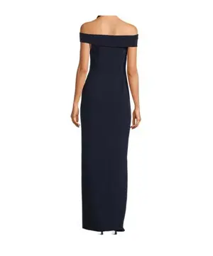 Ralph Lauren Off-shoulder Fitted Bodice Maxi Dress With Slit