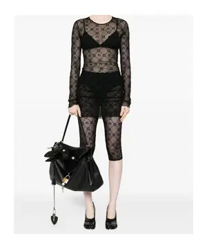 MARINE SERRE Moon Embellished Long-sleeved Dress
