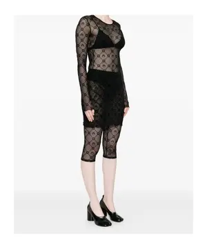 MARINE SERRE Moon Embellished Long-sleeved Dress