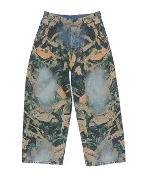 Acne Studios Super Baggy Jeans With Seasonal Print - Black