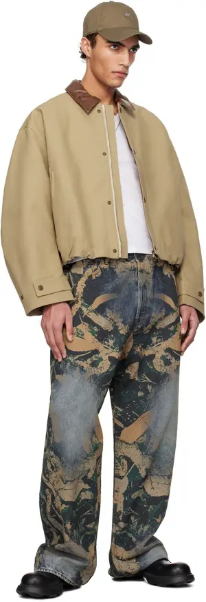 Acne Studios Super Baggy Jeans With Seasonal Print - Black