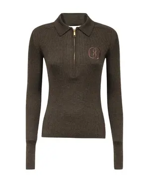 Bally Ribbed Half-zip Jumper With Lapel And Logo