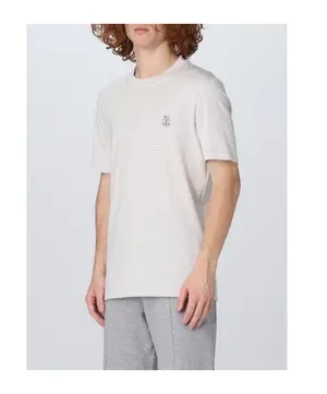 Brunello Cucinelli Cotton-linen Striped T-shirt