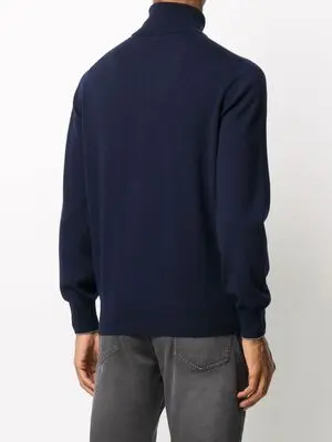 Brunello Cucinelli Knitted Turtleneck Jumper - Blue