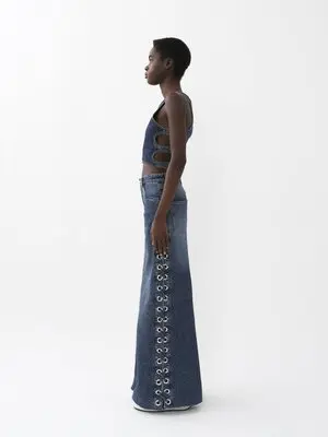 Chloé Side Cut-out Denim Top
