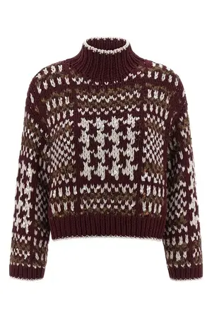 Brunello Cucinelli Sequin Embellished Mock Neck Sweater