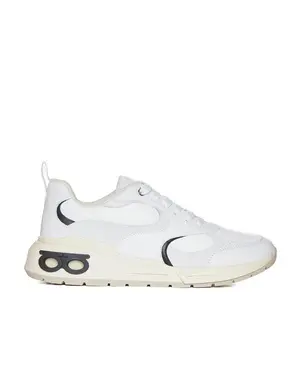 FERRAGAMO Gancini Logo Sneakers - White
