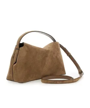 TOTEME T-lock Suede Tote Bag - Brown