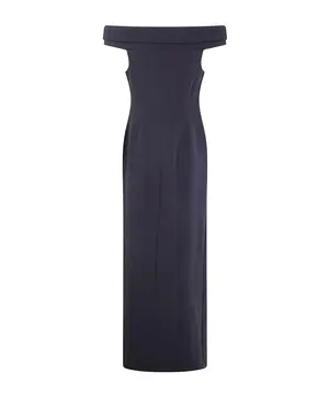 Ralph Lauren Off-shoulder Fitted Bodice Maxi Dress