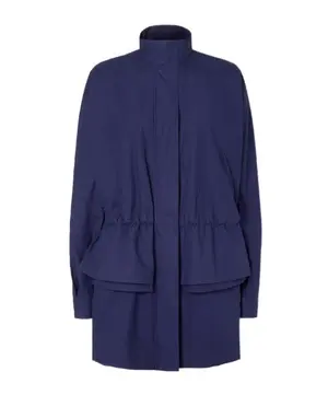 Fendi High-neck Drawstring Waist Poplin Parka - Blue