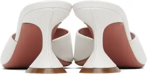 Amina Muaddi Lupita Slipper High Heel Sandals - White