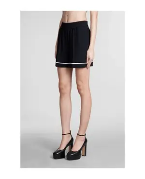 Red Valentino High Waist Contrasting Trim Shorts - Black