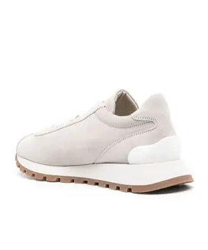 Brunello Cucinelli Suede Lace-up Sneakers - White