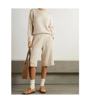 Brunello Cucinelli Cable Knit Sequined Shorts