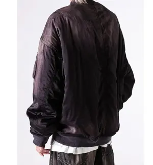 Mihara Yasuhiro Aged Flight Zip-up Bomber Jacket - Black
