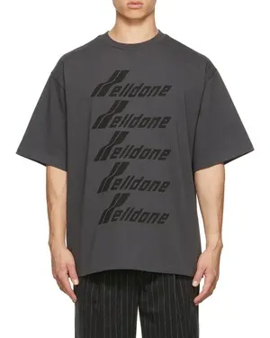 We11Done Logo-print Crew Neck T-shirt - Black