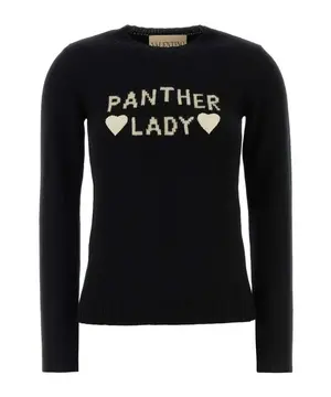 Valentino Garavani Slogan Intarsia Long-sleeve Sweater