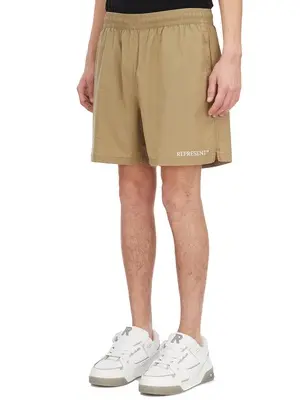 REPRESENT Elastic Waist Logo Detail Shorts