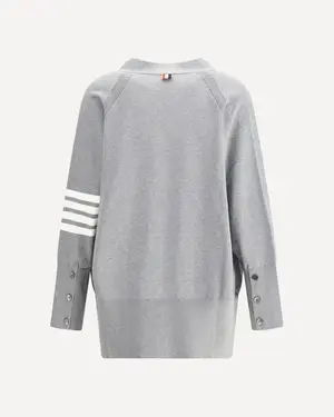 Thom Browne Four-bar Long Sleeve Cardigan