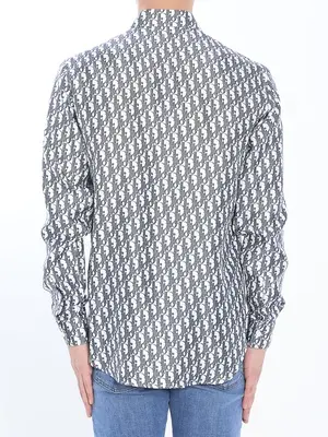 Dior All-over Logo Patterned Button-up Shirt - White/blue
