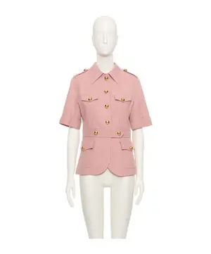 Valentino Garavani Short Sleeve Casual Jacket With Button Detail