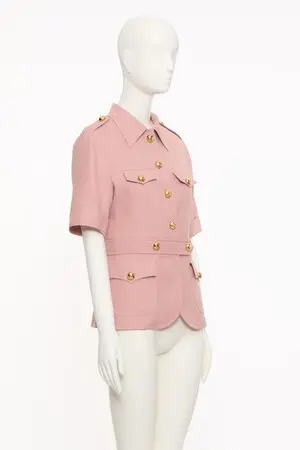 Valentino Garavani Short Sleeve Casual Jacket With Button Detail