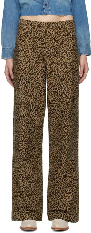 R13 Wide-leg Leopard Print Trousers - Brown