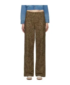 R13 Wide-leg Leopard Print Trousers