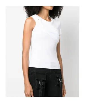 Blumarine Twist-detailed Crewneck T-shirt - White